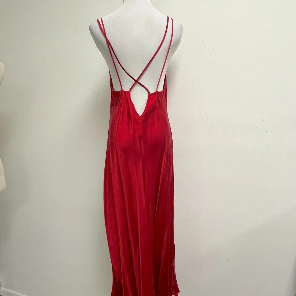 mt design | Dresses | Mt Red Silk Slip Gown M Spaghetti Straps Nwot Y2k ...